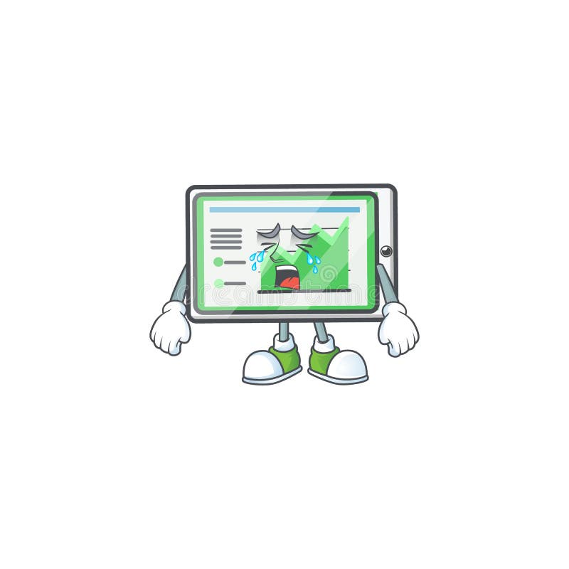 Crying Up Chart Horizontal Table Shape Character Stock Vector ...