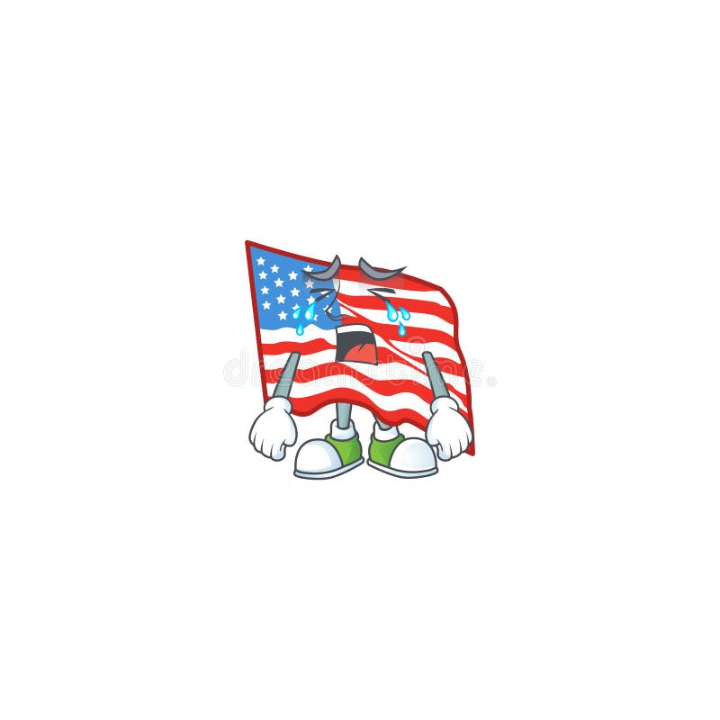 A Crying USA Flag Mascot Design Style Stock Vector - Illustration of ...