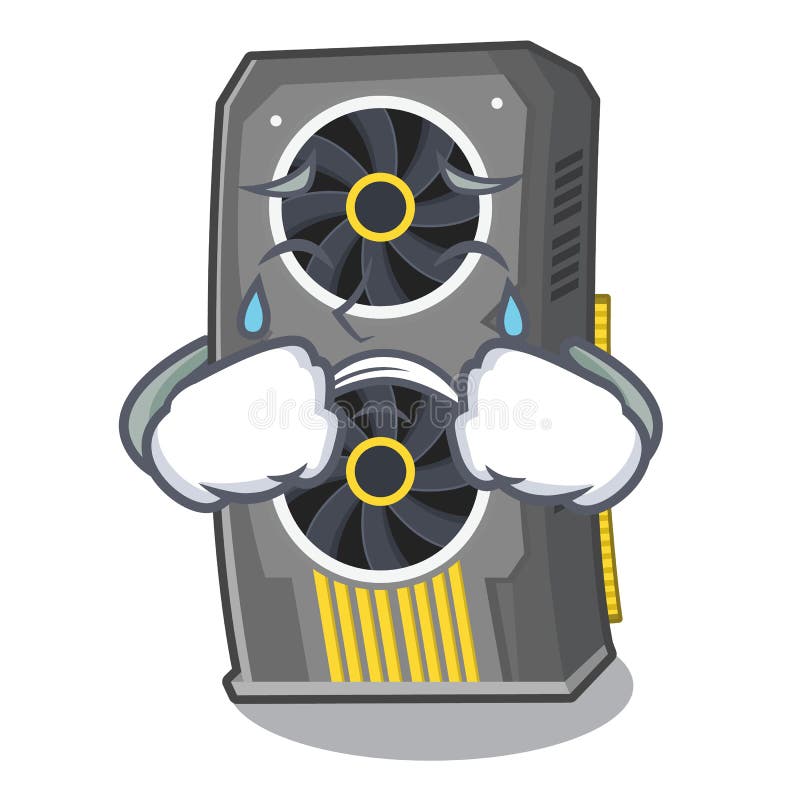 Crying Video Graphics Card in PC Character Stock Vector - Illustration ...