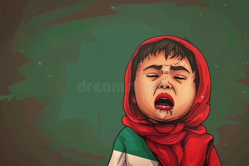 Crying war child stock illustration. Illustration of unhappy - 309655537