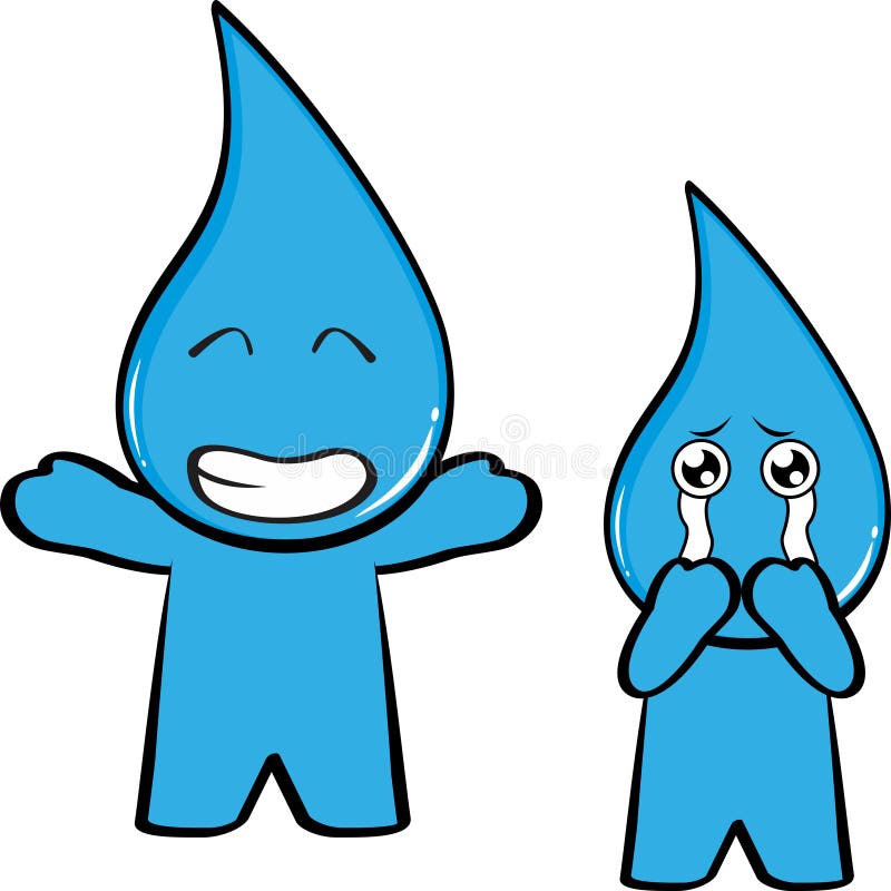 Crying Waterdrop Cartoon Pack Expression Pack Stock Vector ...