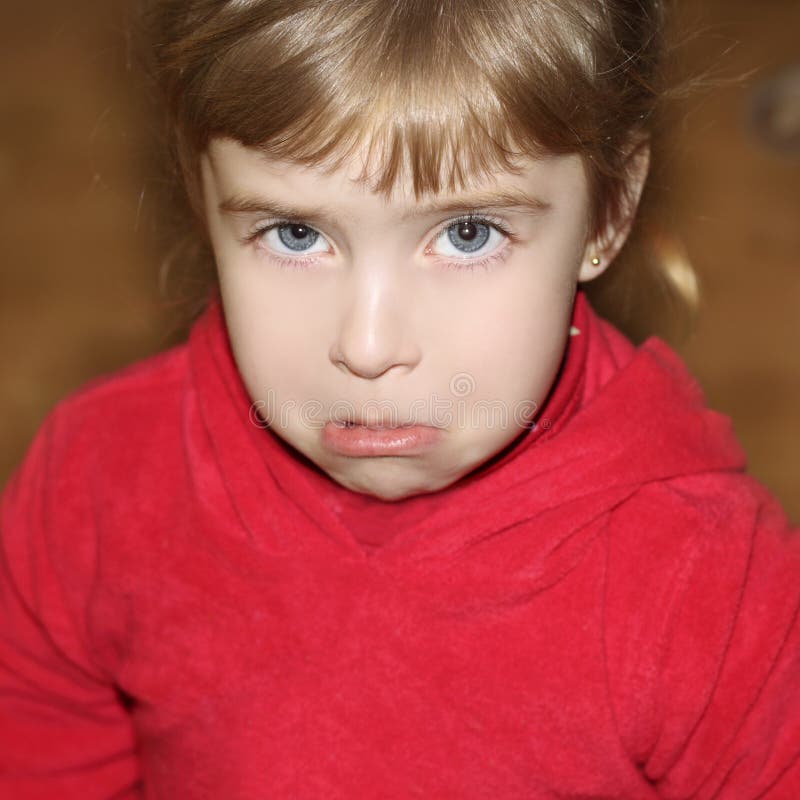 Crying Weeping Gesture Face Little Girl Face Stock Photo - Image of ...