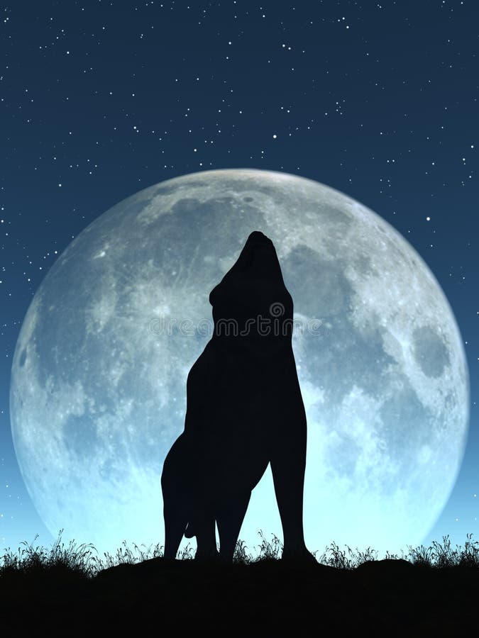 Crying Wolf stock illustration. Illustration of lunar - 33238975