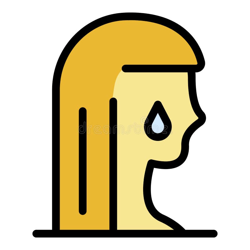 Crying Woman Icon Color Outline Vector Stock Vector - Illustration of ...