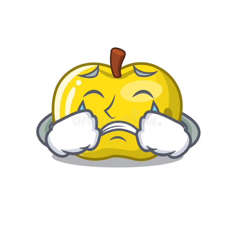 Crying Yellow Apple Isolated with the Mascot Stock Vector ...