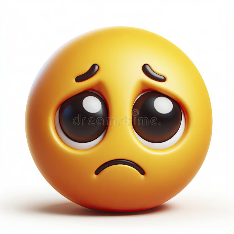 Crying Yellow Smiley Face on White Background. Ai Generative Stock ...