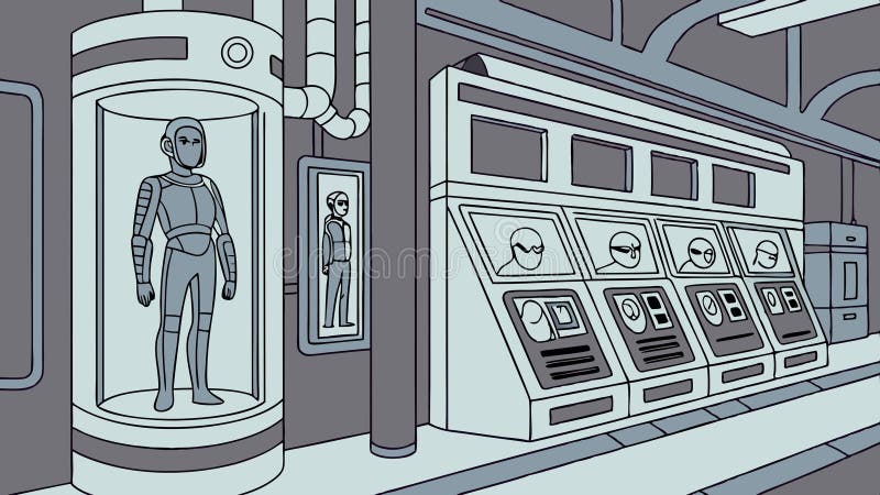 Cryo Pod Futuristic, Sci,fi Technology and Advanced Preservation Vector ...