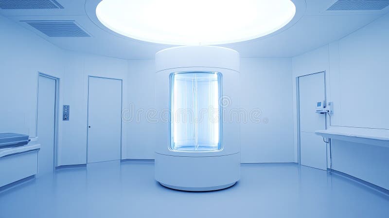 Cryochamber in Clean White Lab. Stock Illustration - Illustration of ...