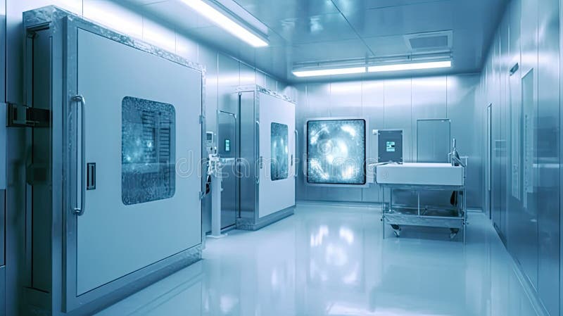 Cryofreeze Chamber Room Laboratory. Stock Illustration - Illustration ...