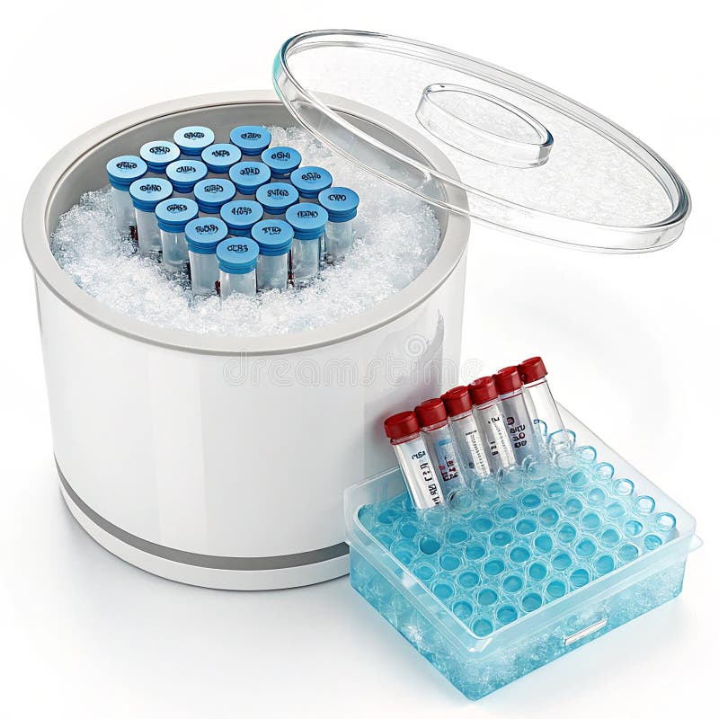 Cryogenic Container with Frozen Samples Stock Illustration ...