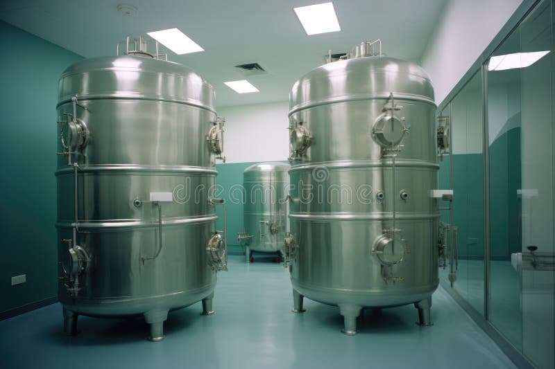 Cryogenic Storage Tanks in a Medical Facility Stock Illustration ...