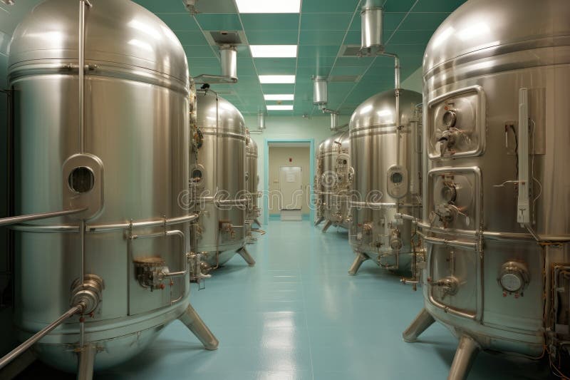 Cryogenic Storage Tanks in a Medical Facility Stock Illustration ...