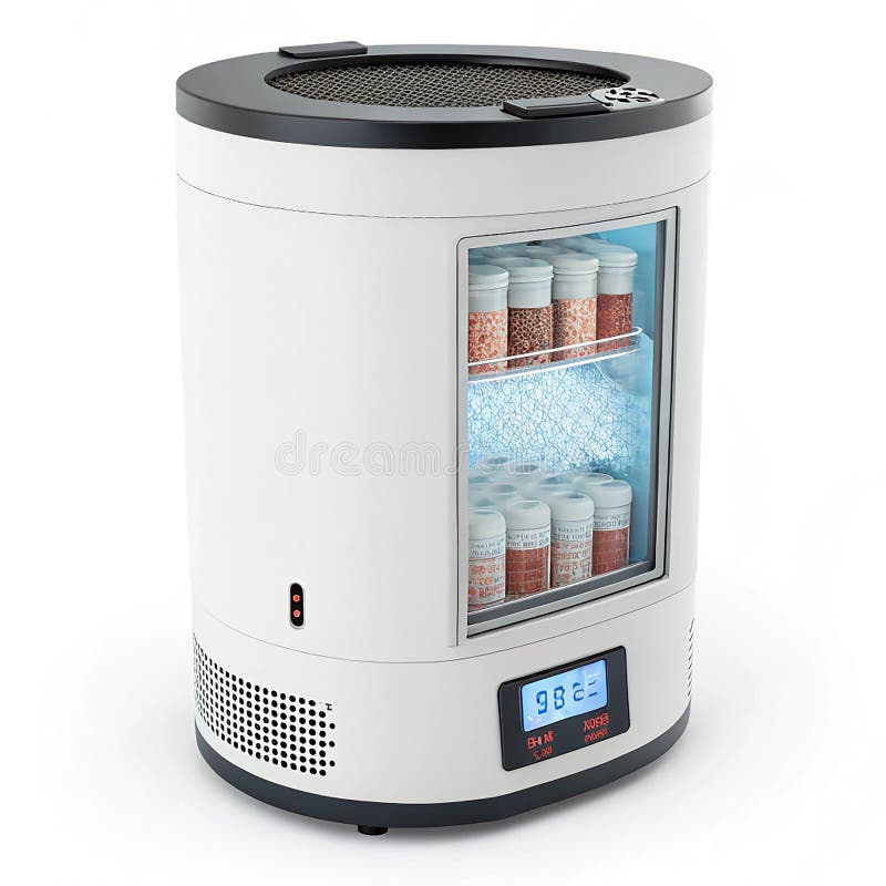 Cryogenic Storage Container Filled with Frozen Samples Stock ...