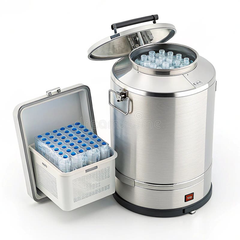 Cryogenic Storage Container Filled with Frozen Samples Stock ...