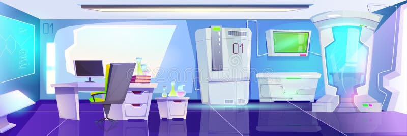 Cryonics laboratory space stock vector. Illustration of flask - 277455065