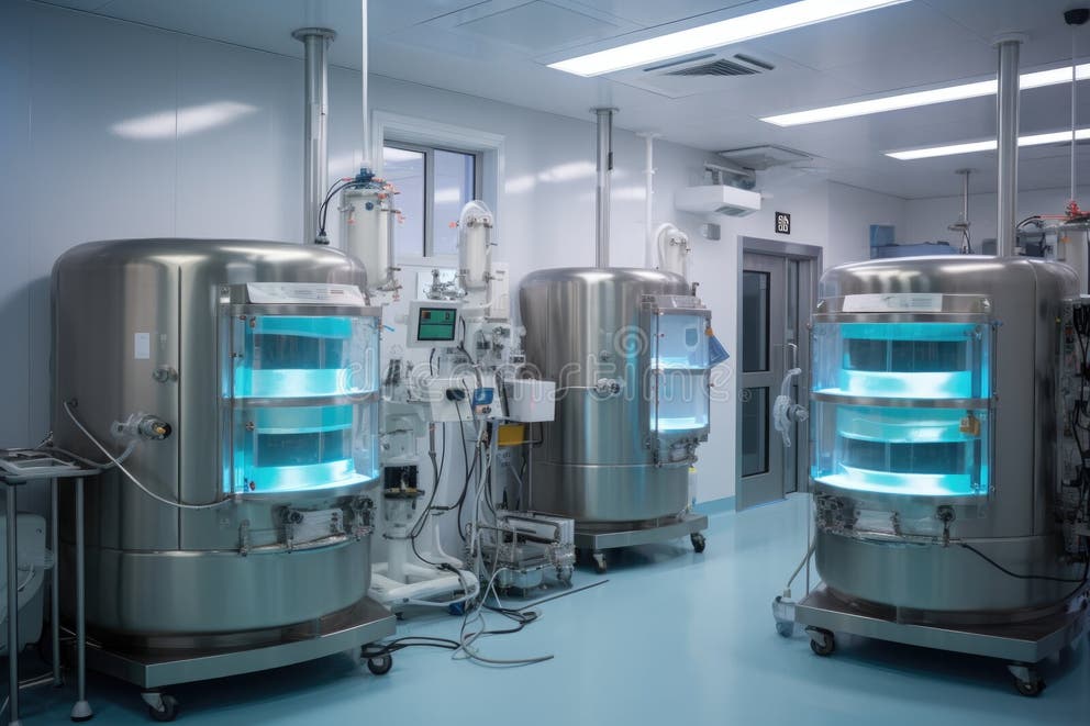 Cryopreservation Technology Equipment in Lab Setting Stock Illustration ...