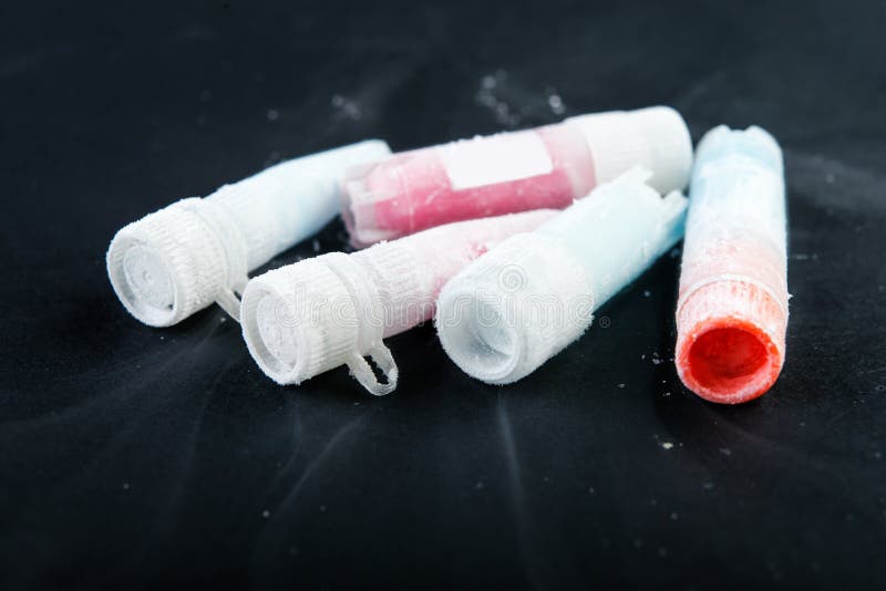 Cryosamples for Long-term Storage on Liquid Nitrogen Bank. Stock Photo ...