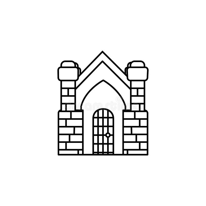 Crypt building icon stock vector. Illustration of creepy - 107204827