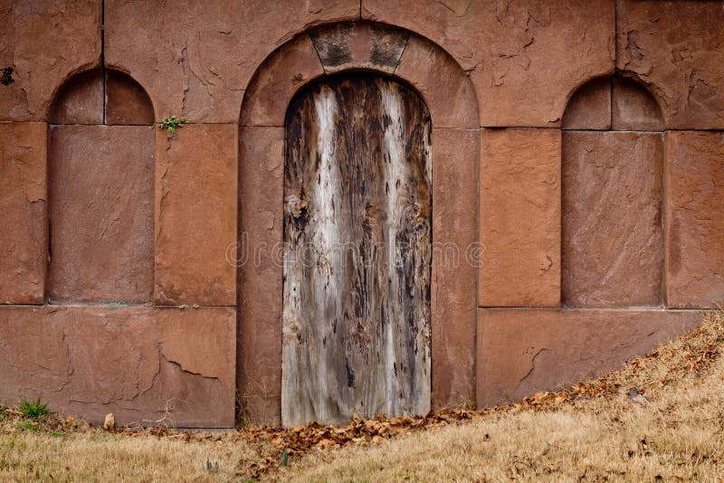 Crypt Door stock image. Image of cement, rock, wood, wooden - 23875853