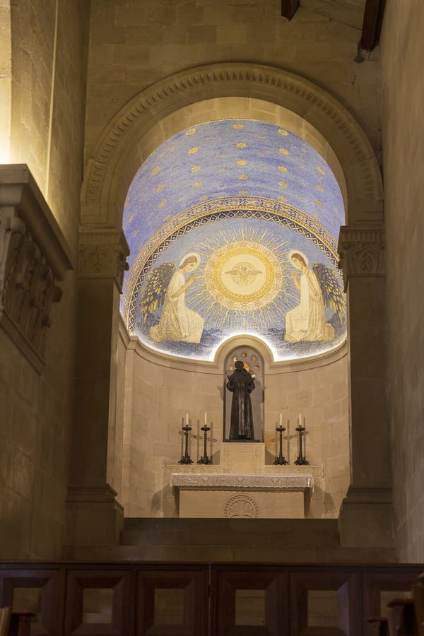 Crypt with an Image of Jesus in the Basilica of the Transfiguration on ...