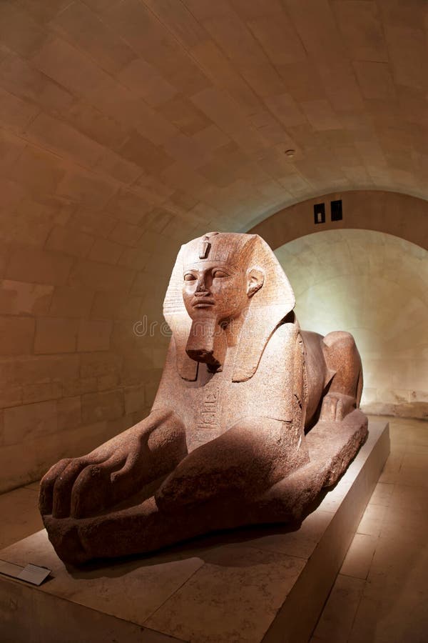 Crypt of Sphinx at Louvre Museum in Paris Editorial Stock Photo - Image ...