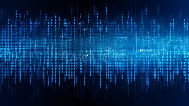 Cryptic Blue Streaming Binary Code Screen Stock Illustration ...
