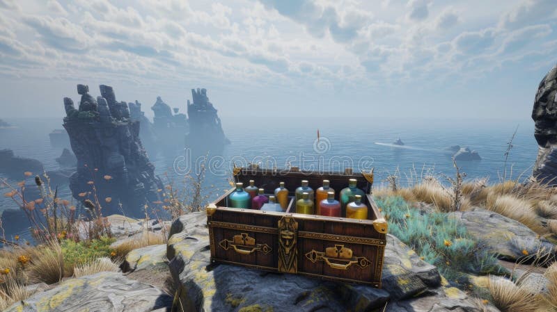 The Cryptic Crate of Potions Stood upon a Lonely Cliff Overlooking the ...