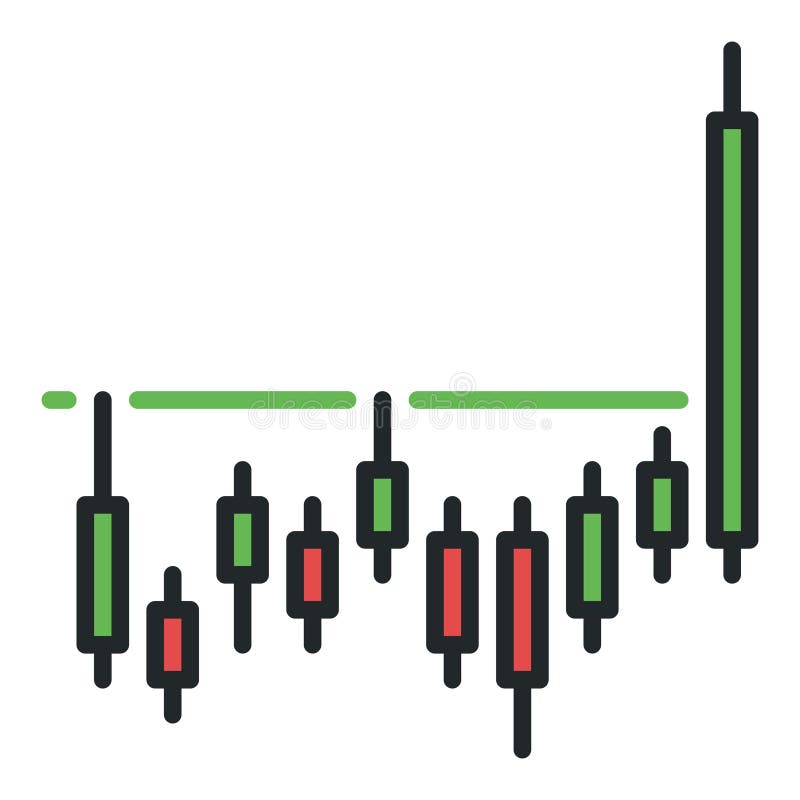 Crypto Candlestick Chart Vector Price Action Colored Icon or Sign Stock ...