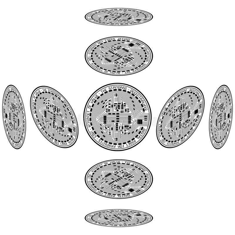 Crypto coin empty sides stock vector. Illustration of golden - 226436260