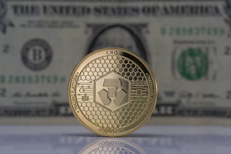 Crypto.com CRONOS CRO Cryptocurrency Physical Coin Placed on Reflective ... Crypto.com CRONOS CRO Cryptocurrency Physical Coin Placed on Reflective ...