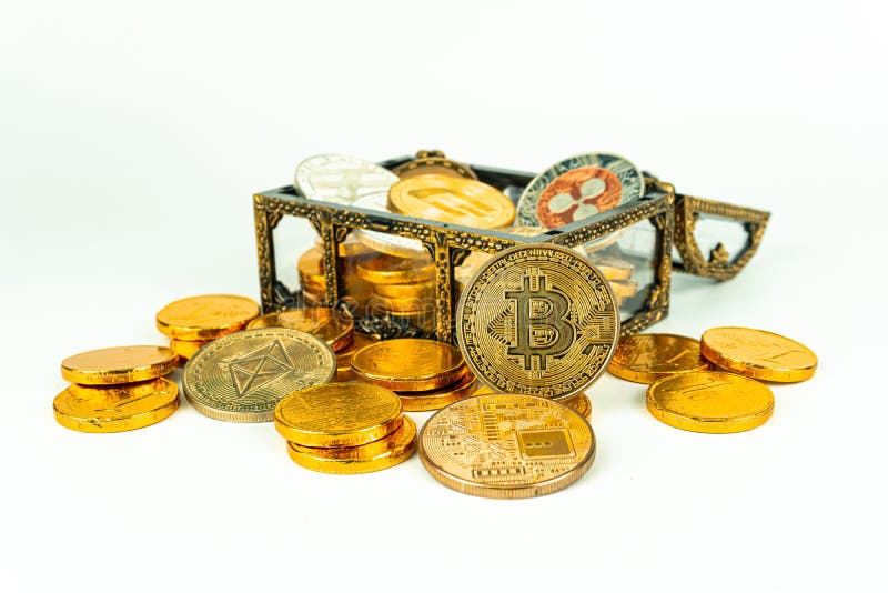 Crypto Currency Box Bitcoin on White Background Editorial Photography ...