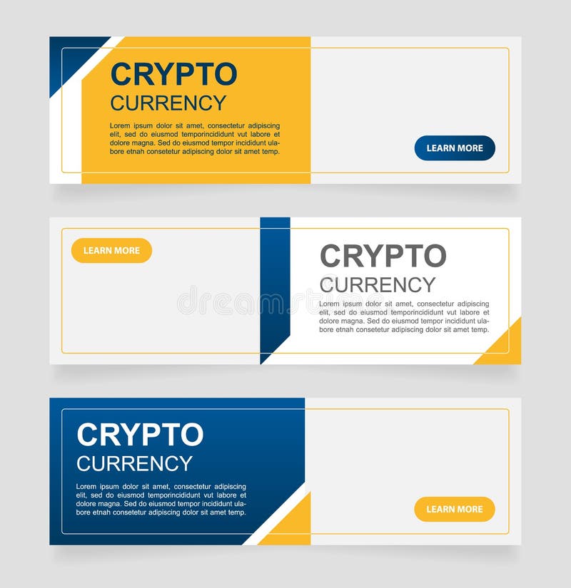 Crypto Currency in Business and Commerce Web Banner Design Template ...