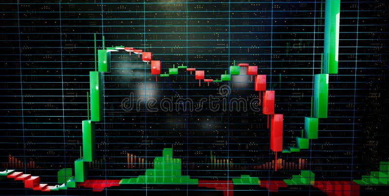 Crypto Currency Chart in 3D Stock Illustration - Illustration of ...