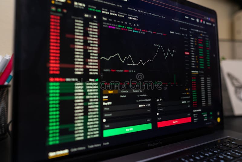 Crypto Currency Chart with Values Moving Up and Down, Trading ...