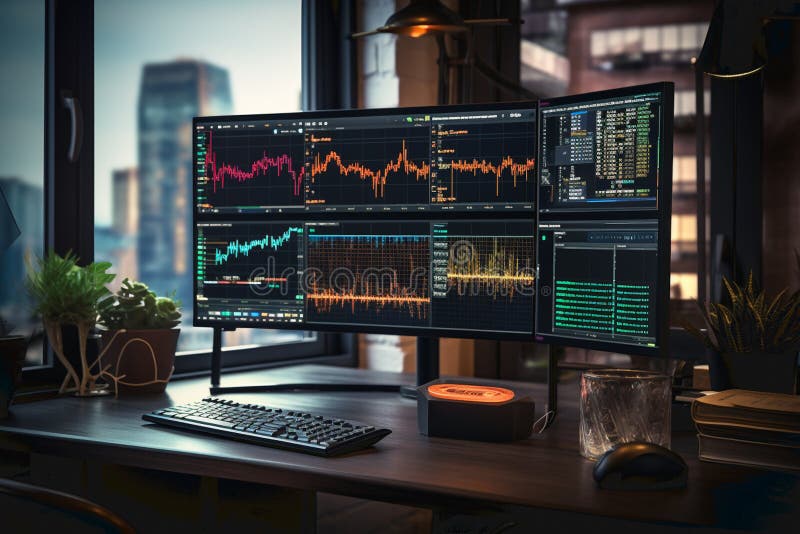 Crypto Currency Chart with Values Moving Up and Down, Trading ...