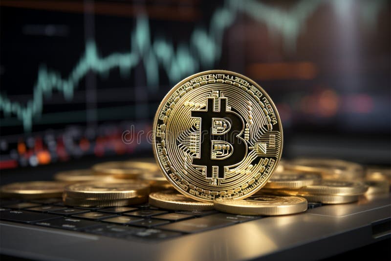 Crypto Currency Exchange Hand Holding Bitcoin with Chart Backdrop Stock ...