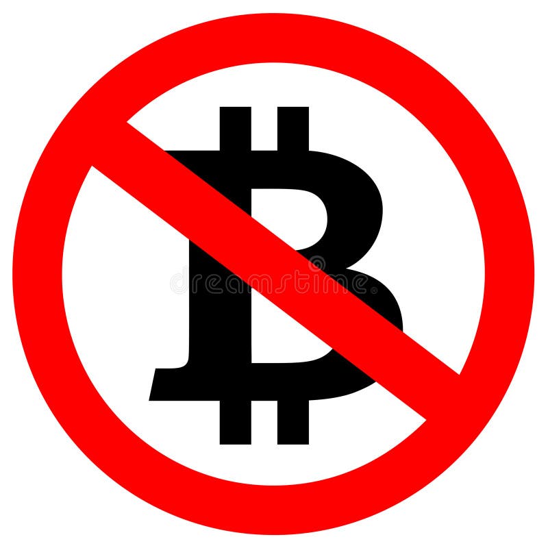 Crypto Currency Forbidden Sign, No Bitcoin Payments Stock Vector ...