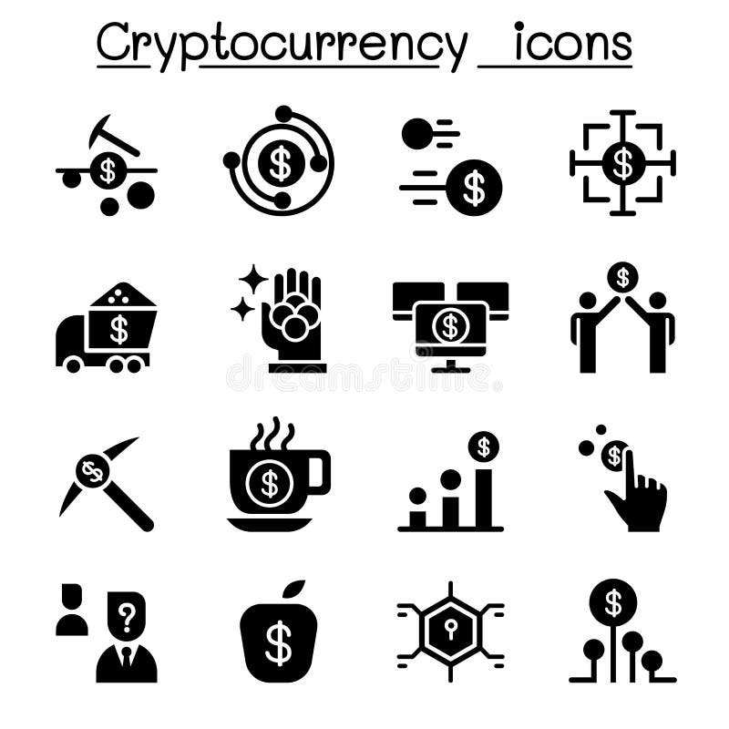 Crypto Currency Icon Set Vector Illustration Graphic Design Stock ...