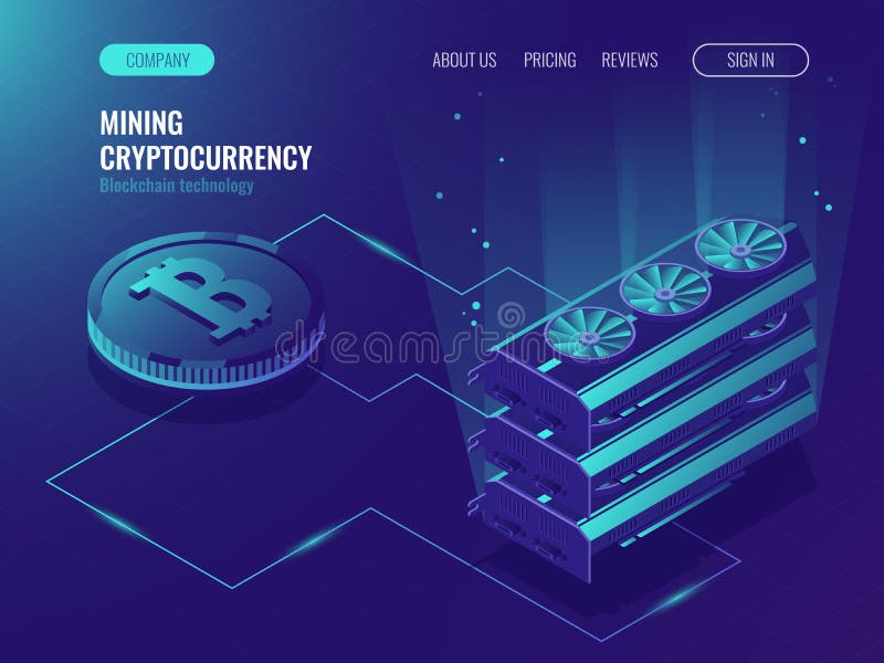 Ethereum Blockchain Isometric, Big Data Processing, Server Room Rack ...