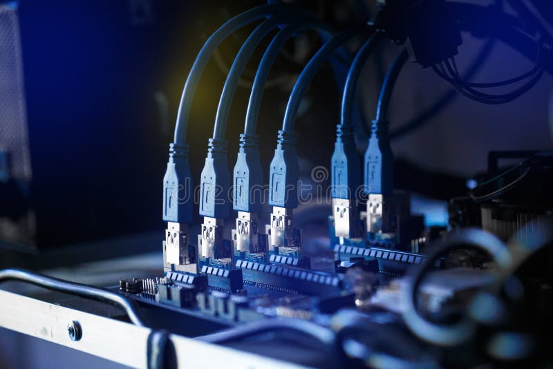 Crypto Currency Mining Equipement Stock Image - Image of electronic ...