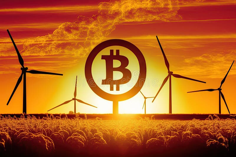 Bitcoin clean energy stock illustration. Illustration of alternative ...
