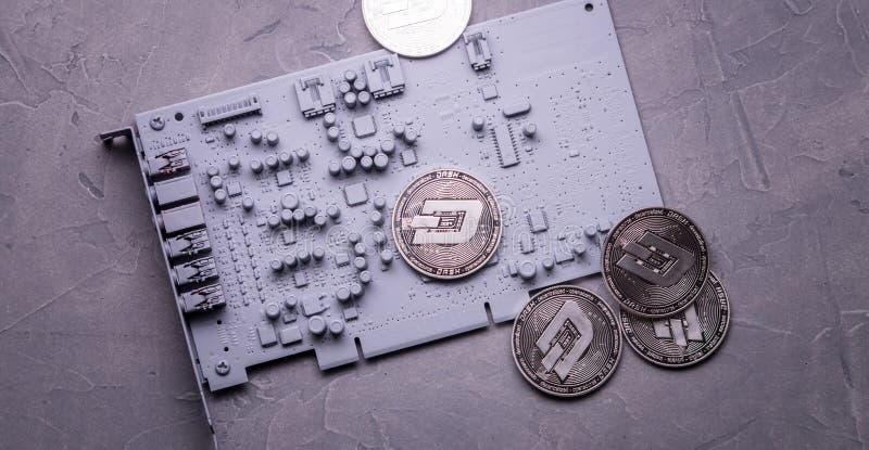 Perspective Crypto-currencies: Dashcoin Coins on a Printed Circuit ...