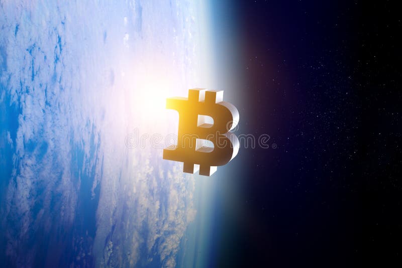 Crypto Currency Space. 3d Rendering Stock Image - Image of bank ...