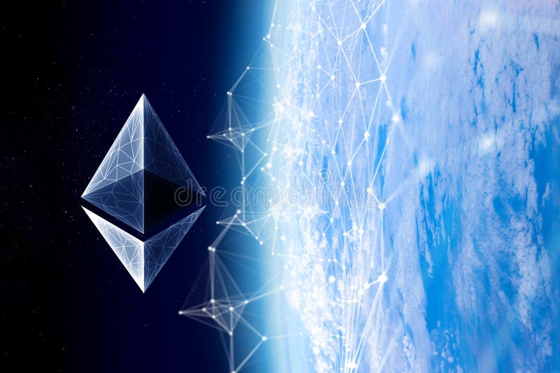 Crypto Currency Space. 3d Rendering Editorial Stock Image - Image of ...