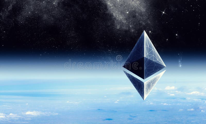 Crypto Currency Space. 3d Rendering Stock Illustration - Illustration ...