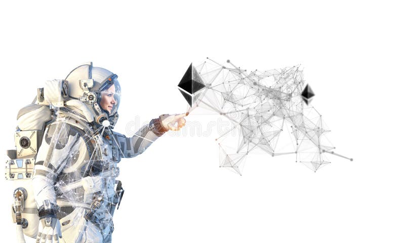 Crypto Currency Space. 3d Rendering Stock Image - Image of business ...