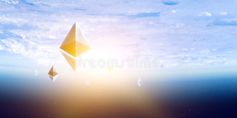 Crypto Currency Space. 3d Rendering Stock Illustration - Illustration ...