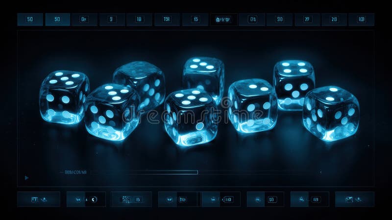 Crypto Dice Game Interface Featuring Glowing Blue Dice and a Sleek ...