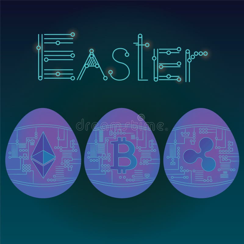 Crypto easter stock vector. Illustration of coin, happy - 113022515