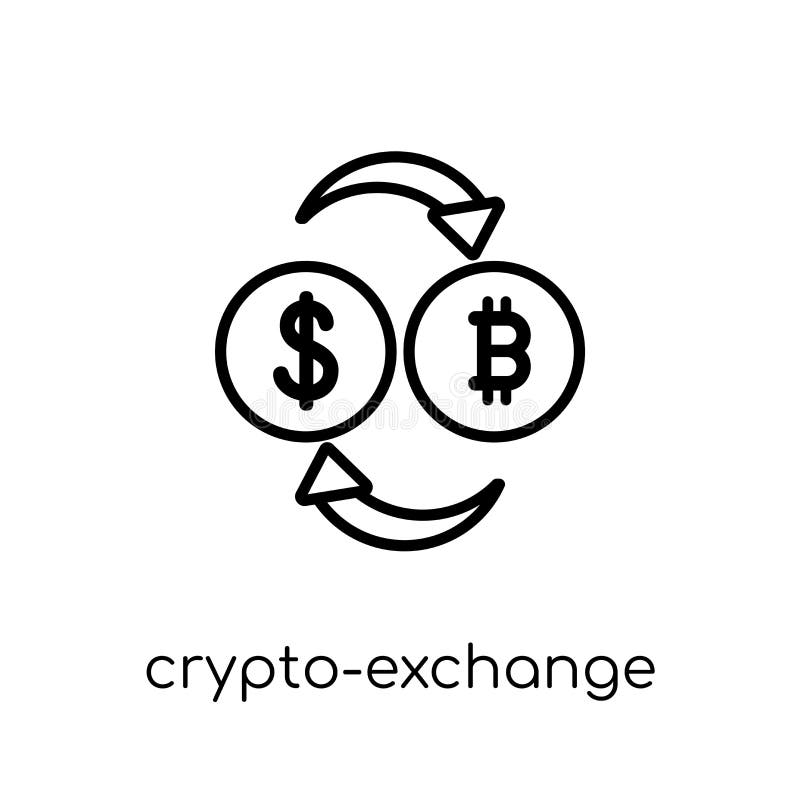 Crypto-exchange Icon. Trendy Modern Flat Linear Vector Crypto-exchange ...